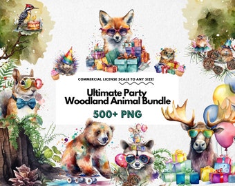 Fox Animals Clipart .watercolor Painting. Baby Fox Forest - Etsy