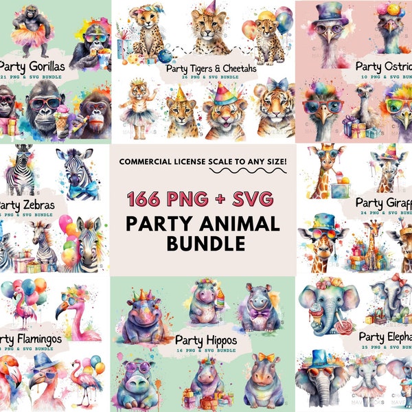 Watercolor Animals - Etsy