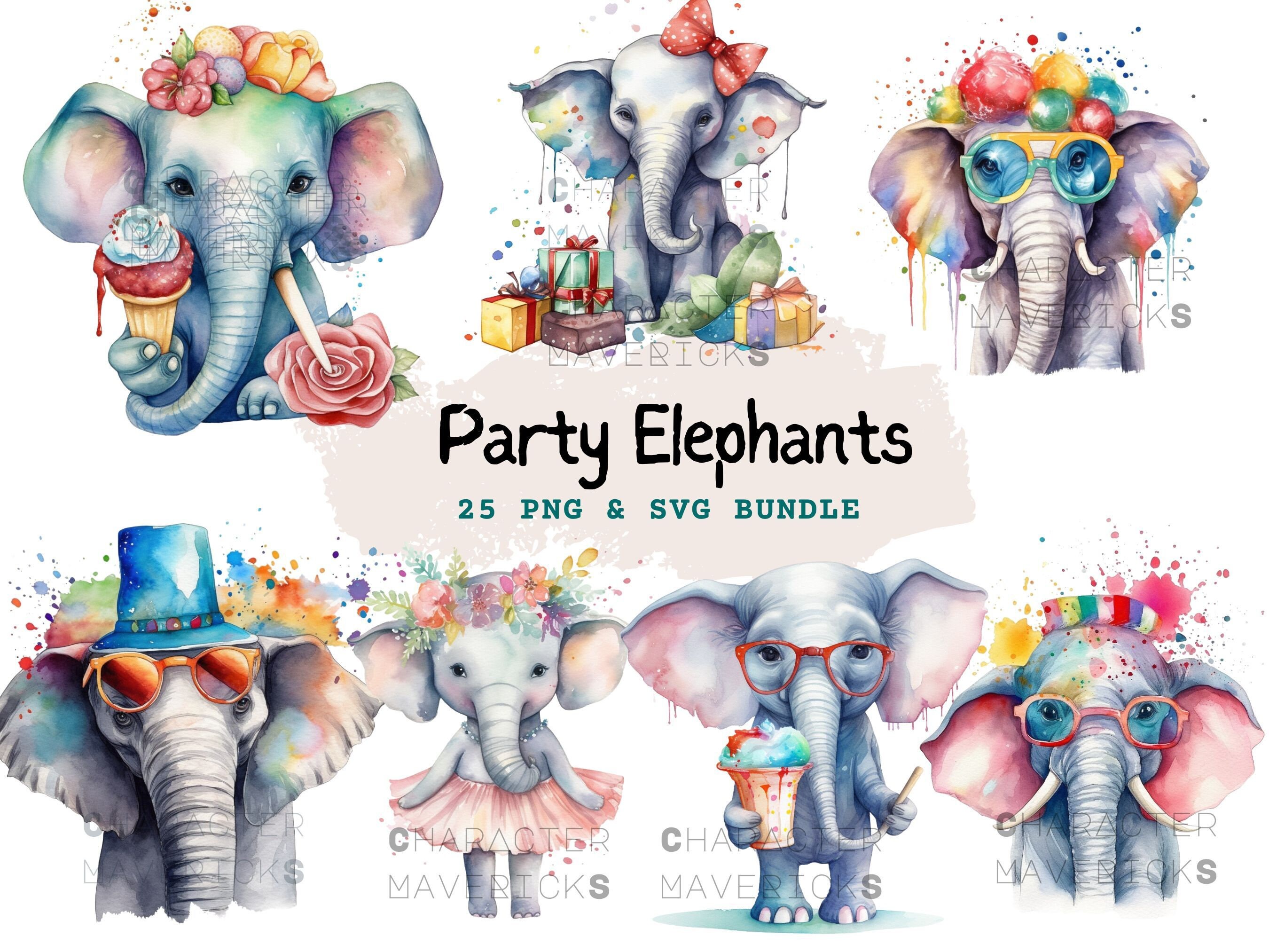 Party Animals Clipart Ultimate MEGABUNDLE Watercolor Bundle - Etsy UK