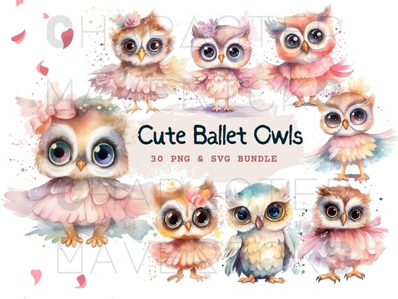 Baby Owl Clipart Pink