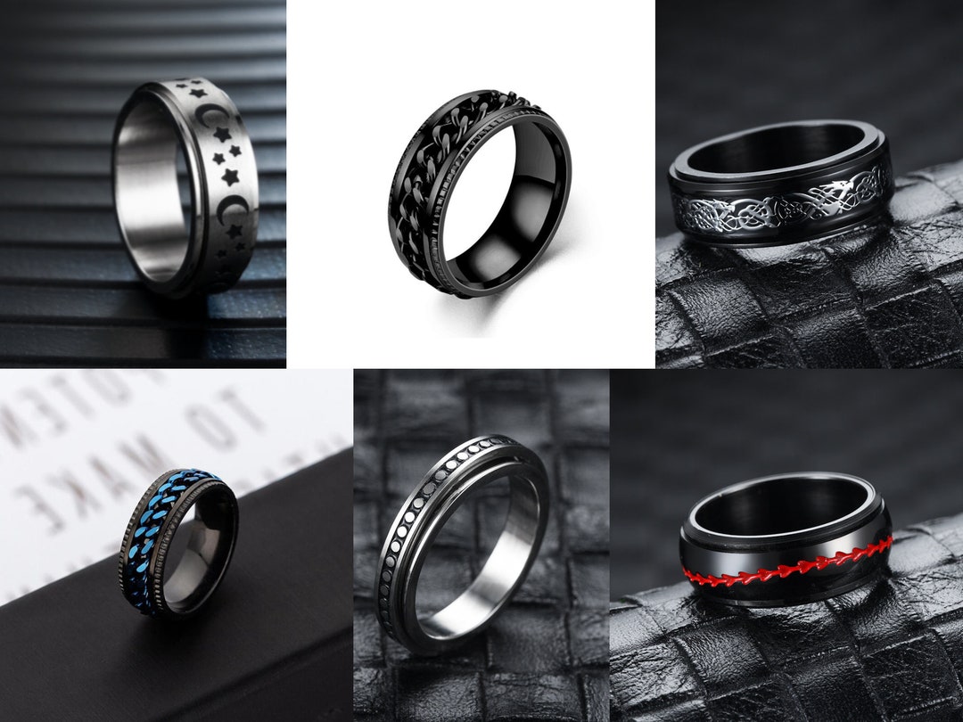 Anxiety Relief Spinner Rings Durable Stainless Steel - Etsy