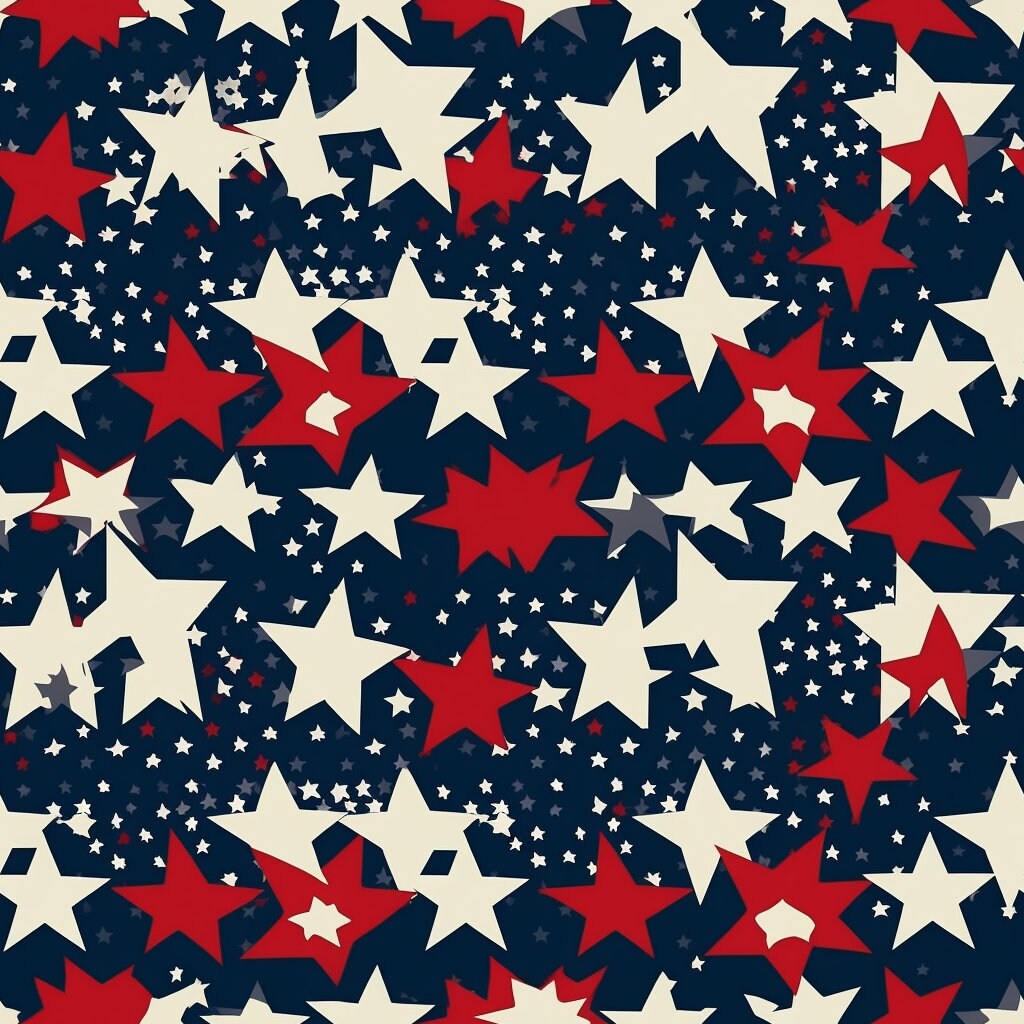 10 Digital Print Patriotic Stars Stripes Seamless Pages - Etsy