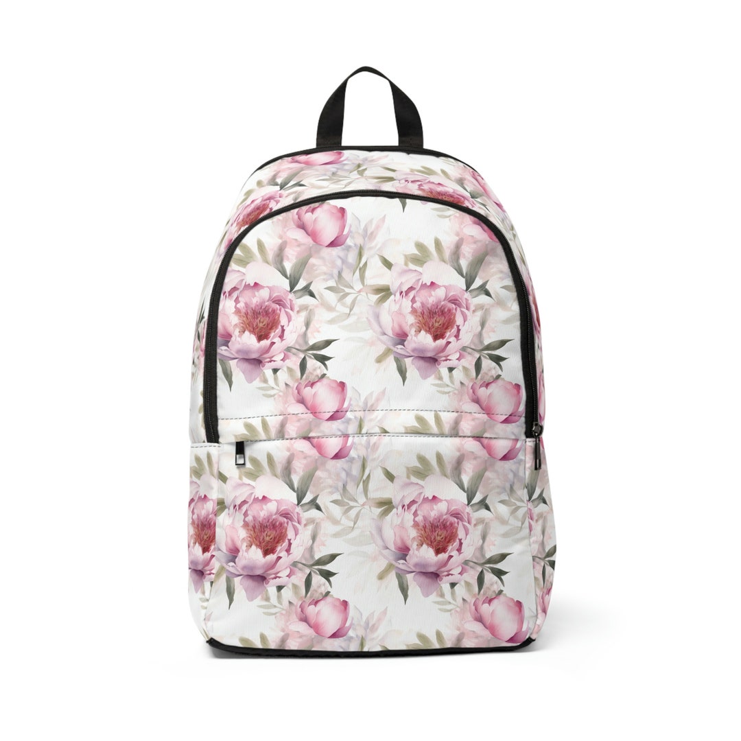 Fabric Backpack Peony Peonies Flower Floral Lightweight Waterproof - Etsy