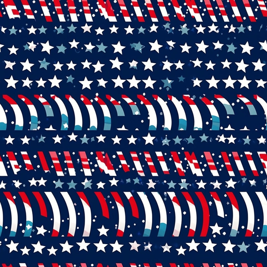 10 Digital Print Patriotic Stars Stripes Seamless Pages - Etsy