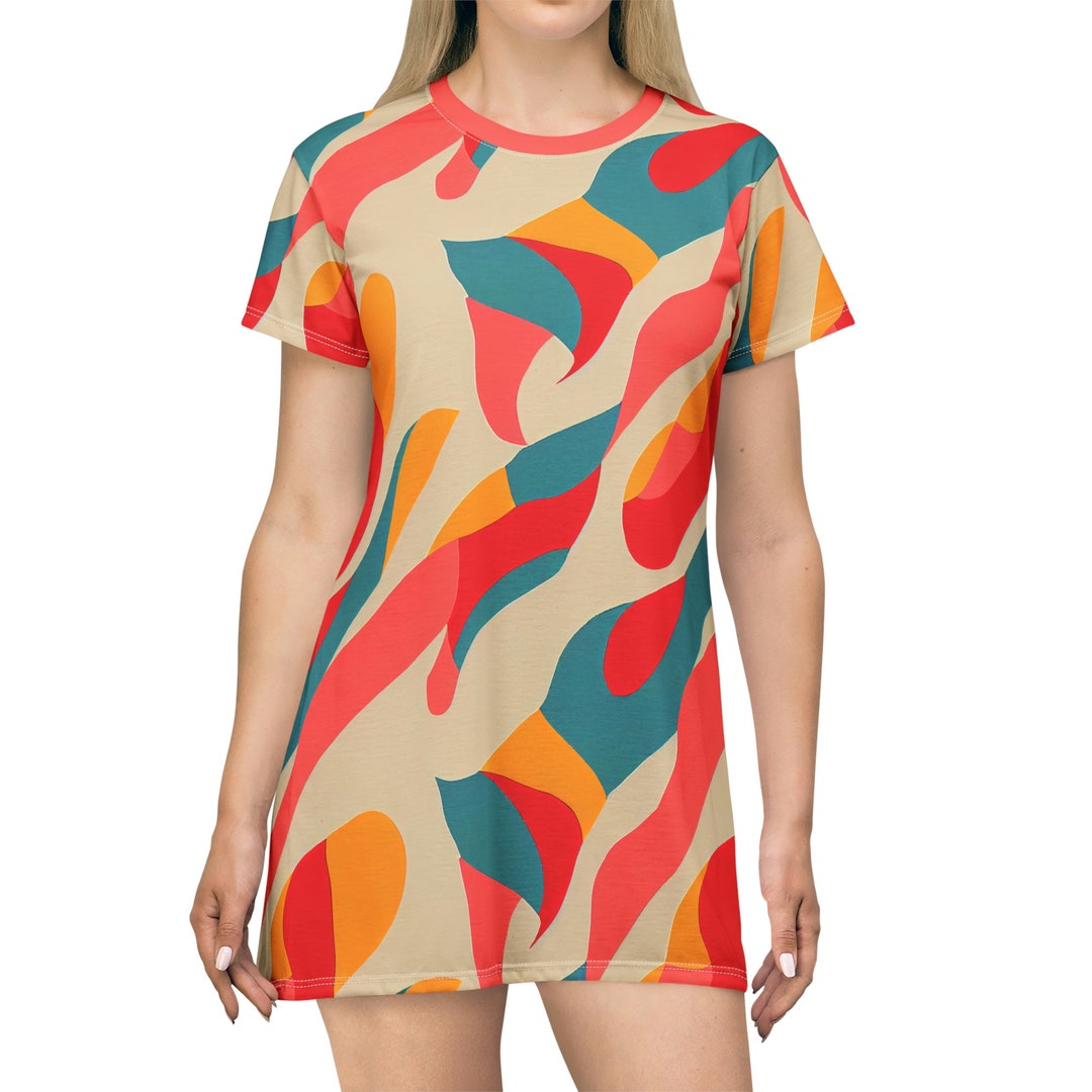 T-shirt Dress Flowers Spring Summer Comfy - Etsy