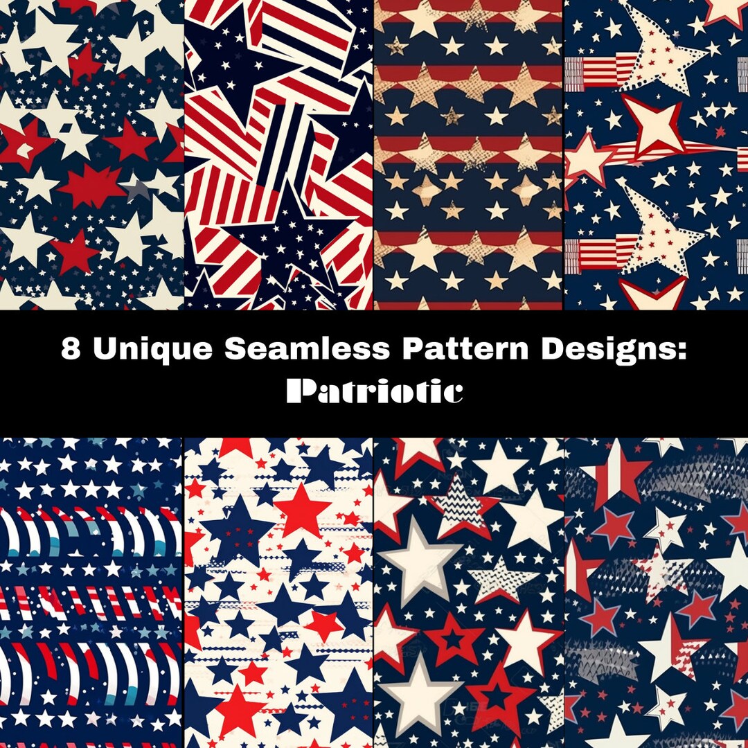 10 Digital Print Patriotic Stars Stripes Seamless Pages - Etsy