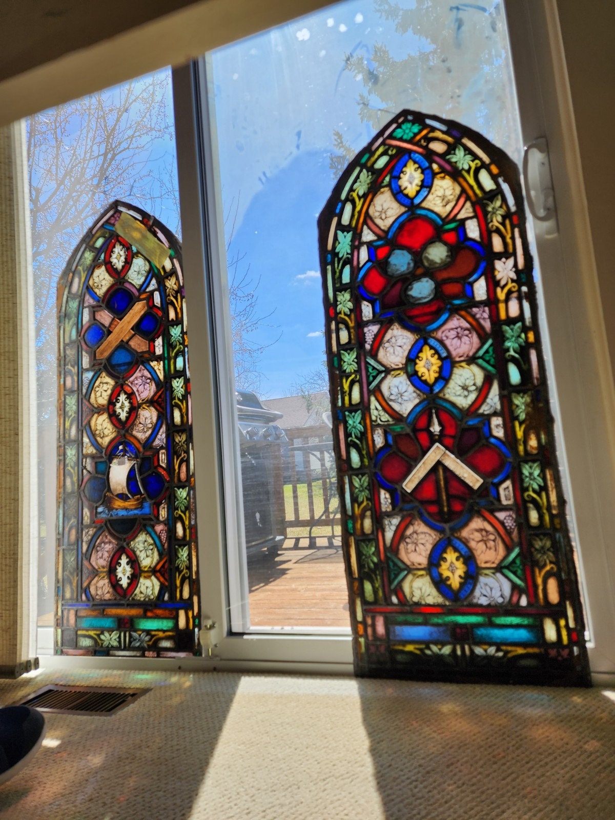 Old Church Painted Stain Glass Windows - Etsy
