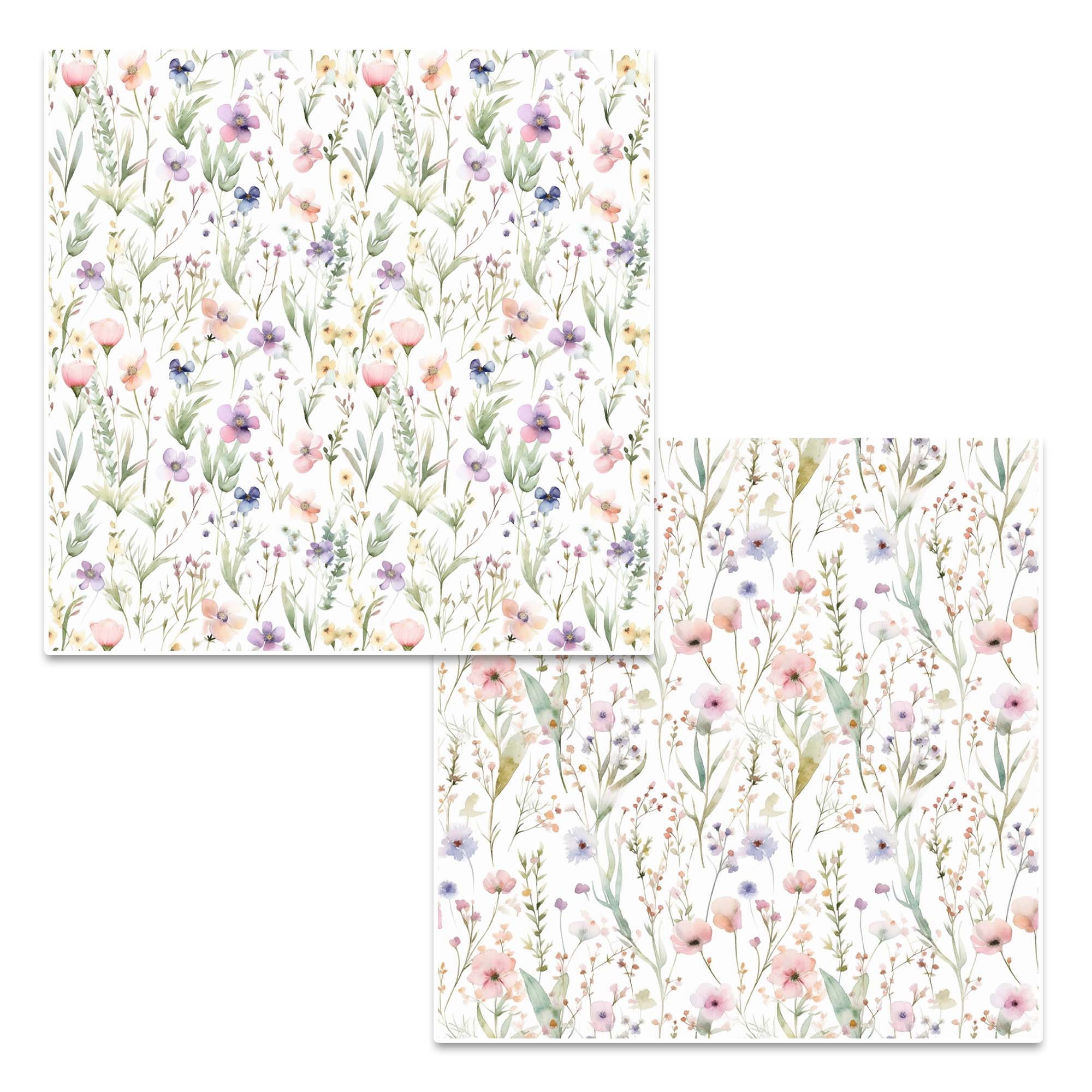 12 Seamless Spring Wildflowers | Watercolor Flower Backgrounds | Spring ...