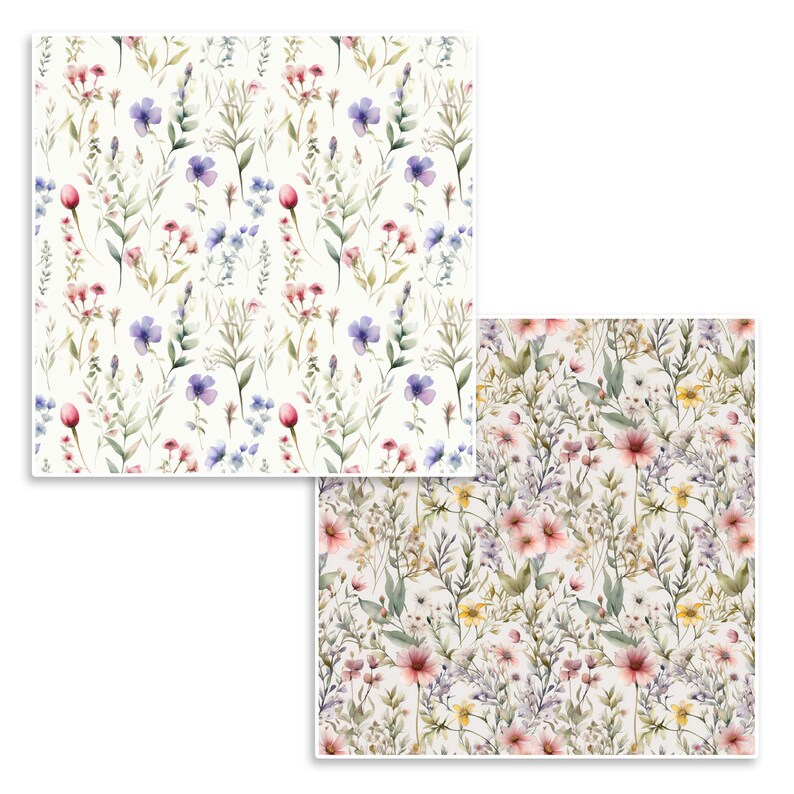 Watercolor Wildflower Patterns | 12 Spring Floral Illustrations (digital Download) - Etsy