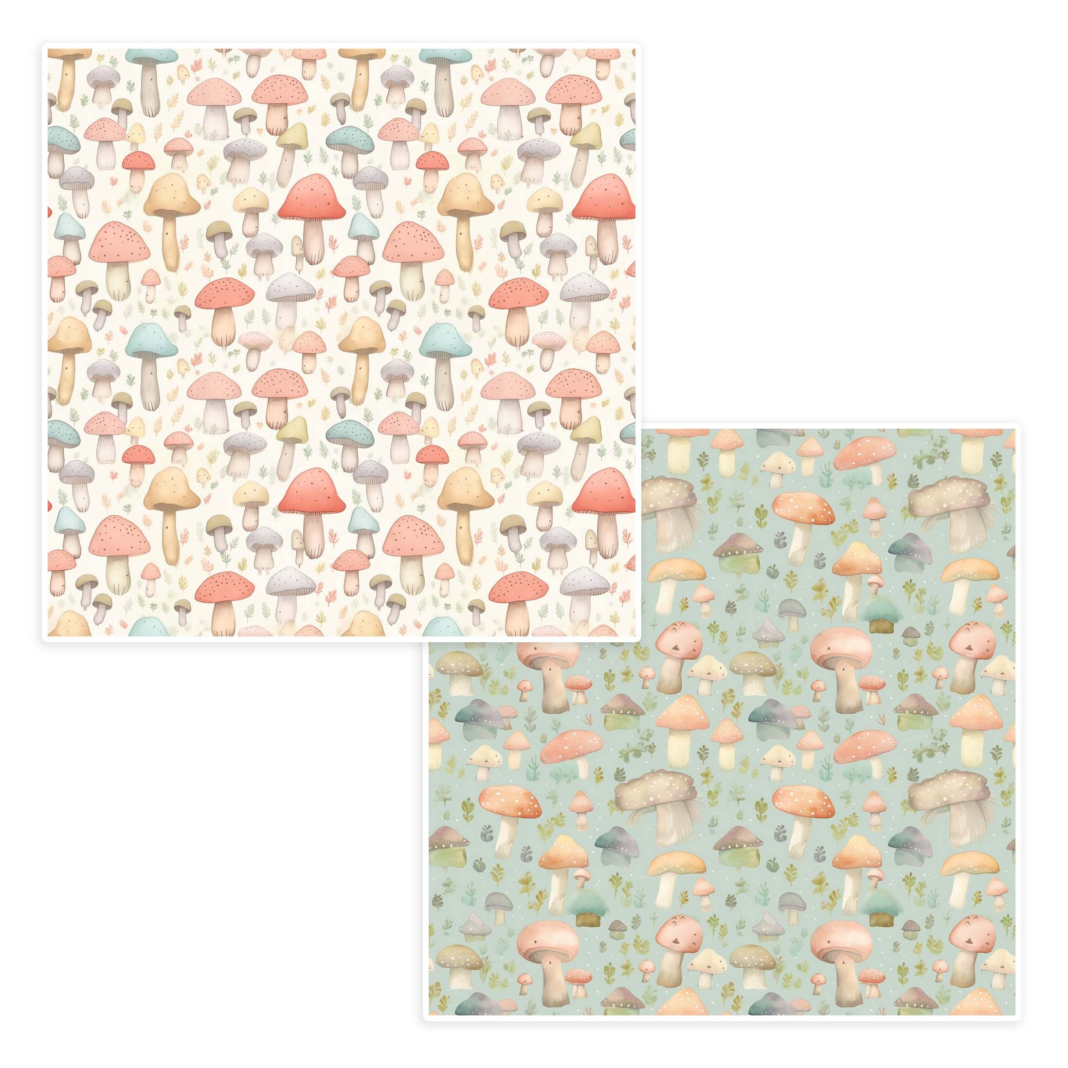 Watercolor Mushroom Pattern | Pastel Digital Paper Pack (seamless) - Etsy