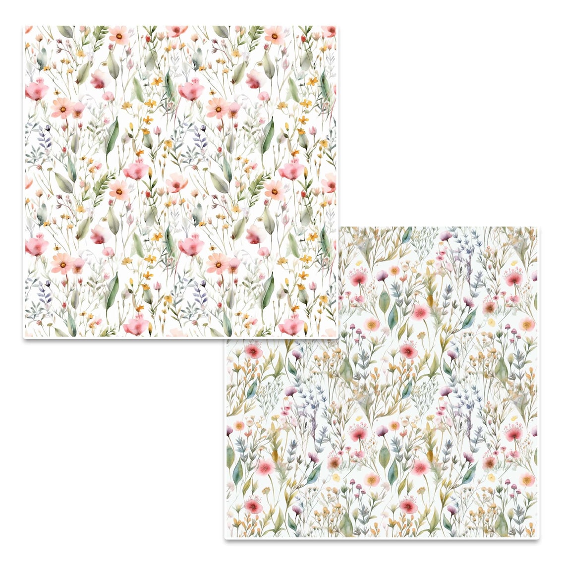 Watercolor Spring Wildflower Digital Paper | Seamless Floral Patterns (digital Download) - Etsy