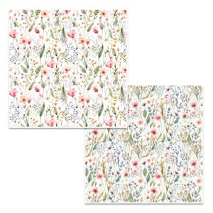 12 Seamless Spring Wildflowers | Watercolor Flower Backgrounds | Spring ...