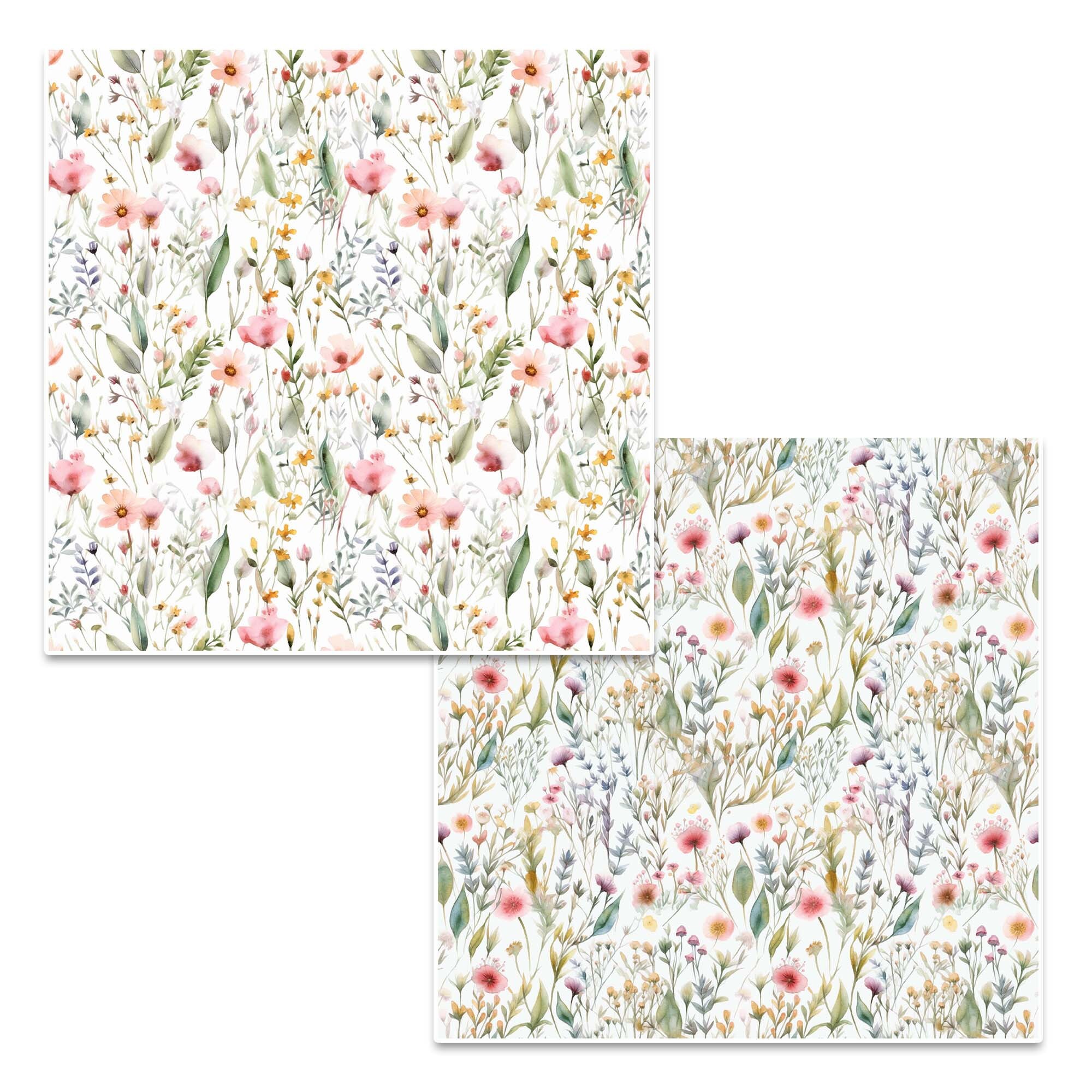 12 Seamless Spring Wildflowers | Watercolor Flower Backgrounds | Spring ...