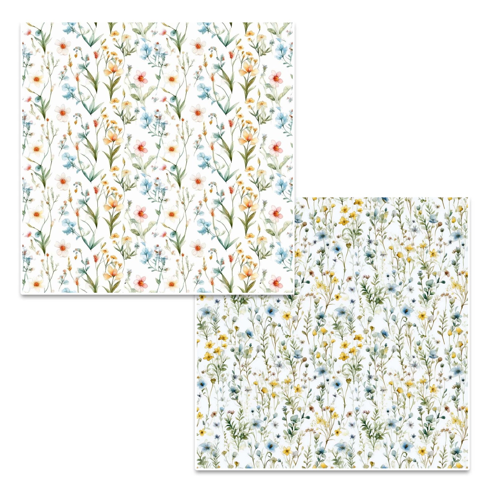 12 Seamless Spring Wildflowers | Watercolor Flower Backgrounds | Spring ...