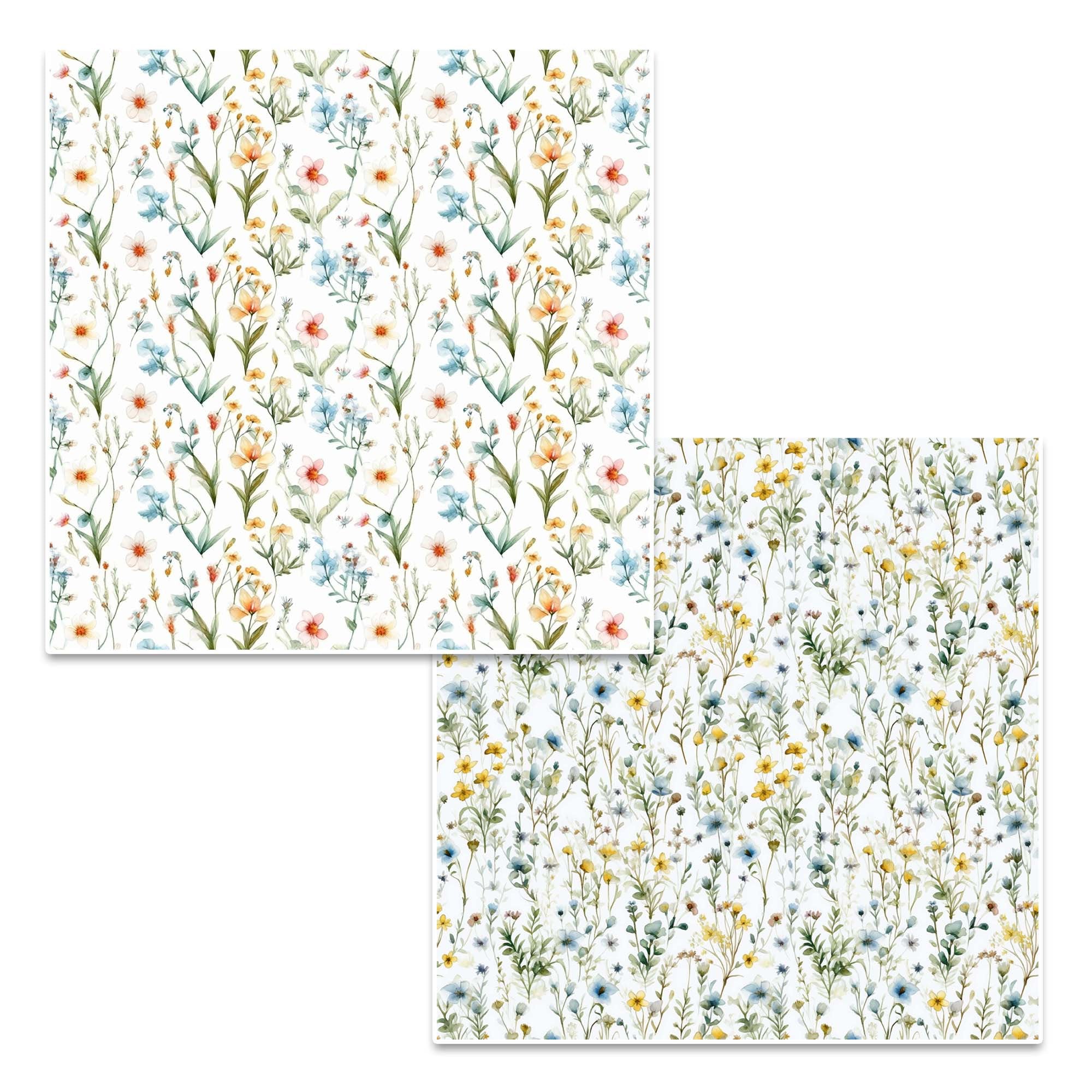 12 Seamless Spring Wildflowers | Watercolor Flower Backgrounds | Spring ...