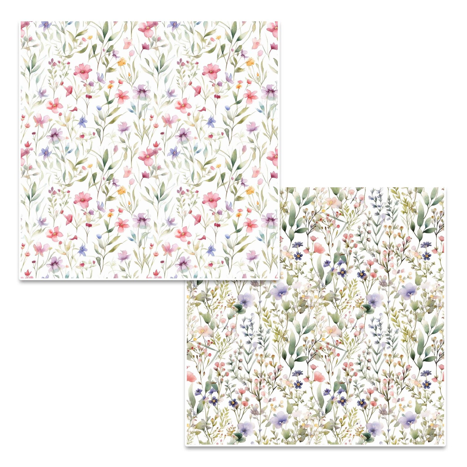 12 Seamless Spring Wildflowers | Watercolor Flower Backgrounds | Spring ...