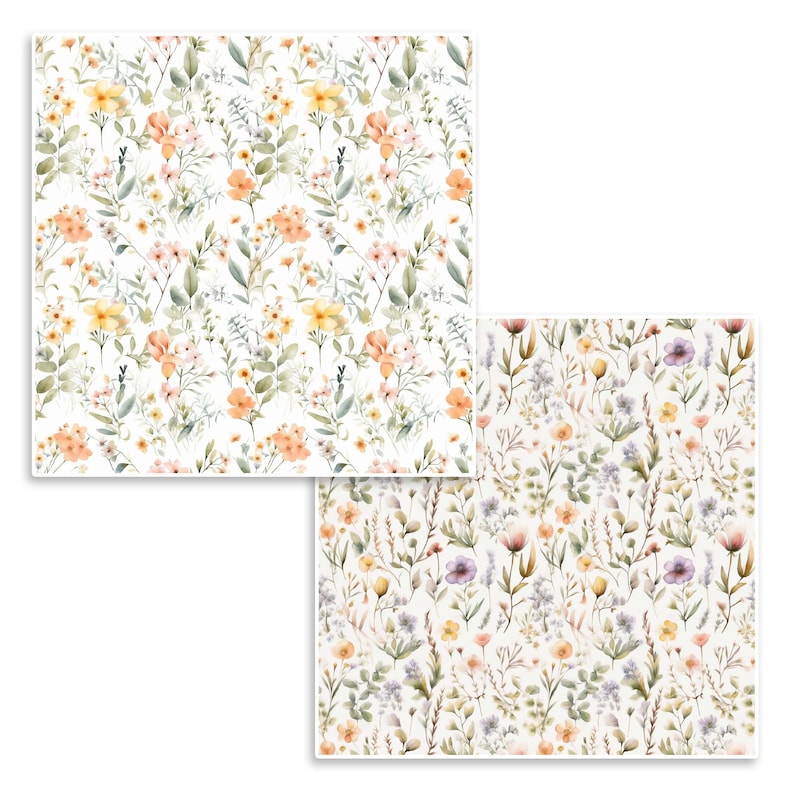 Watercolor Wildflower Patterns | 12 Spring Floral Illustrations (digital Download) - Etsy