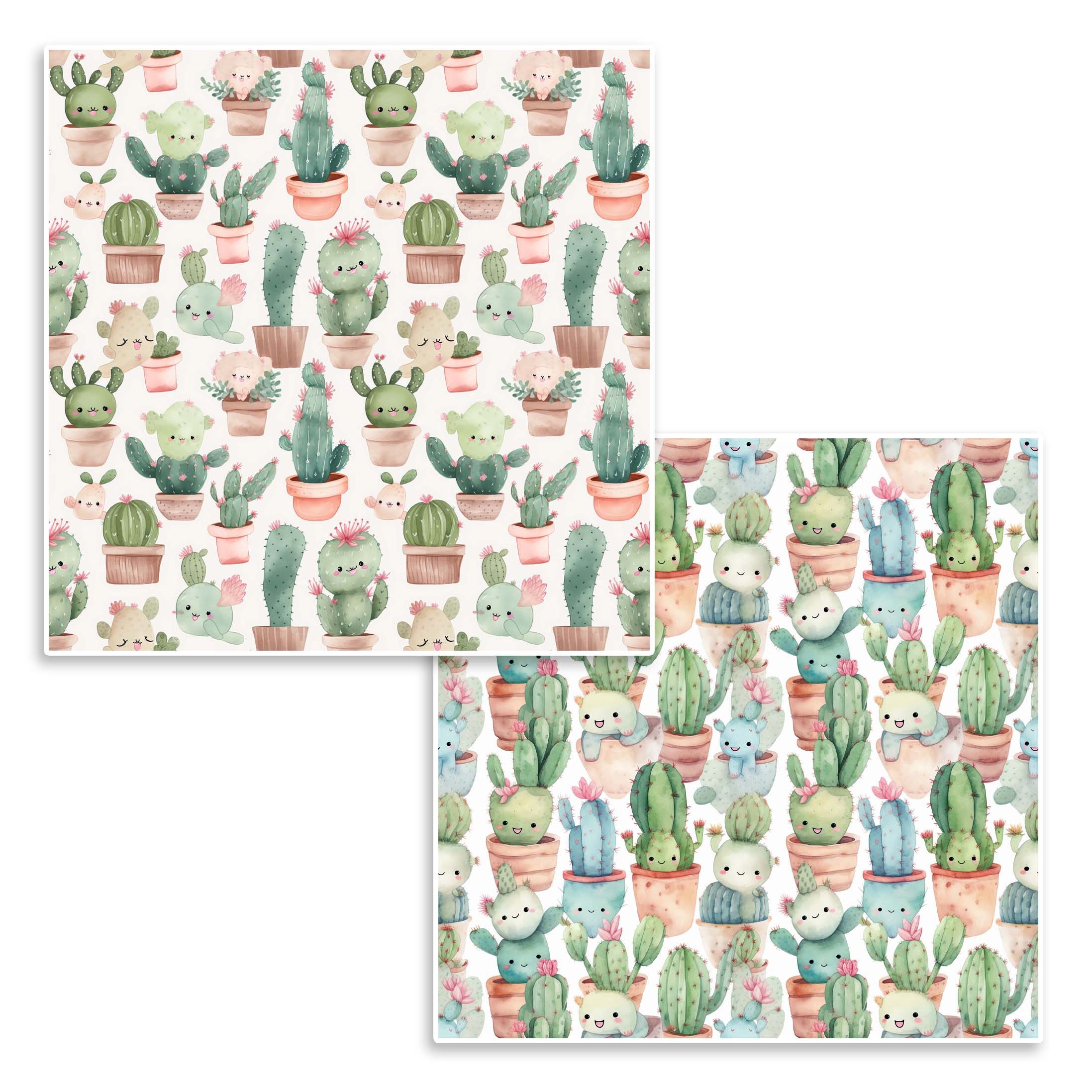 12 Cute Watercolor Cactus | Seamless Designs and Patterns | Use in ...