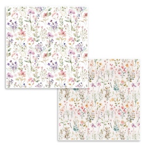 12 Watercolor Wildflower Patterns | Spring Field Summer Floral ...