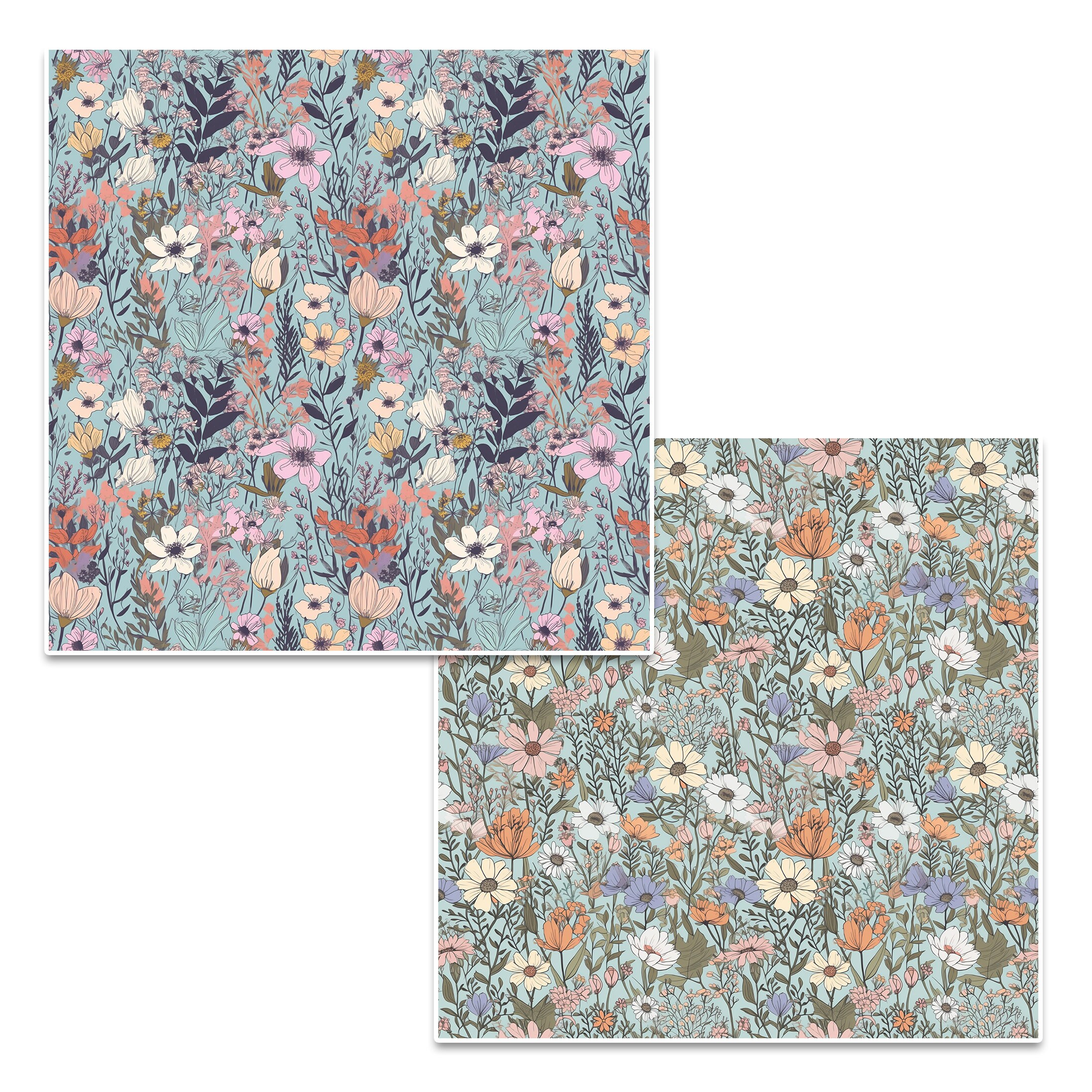 12 Soft Pastel Wildflowers | Seamless Patterns | Spring Digital Paper ...