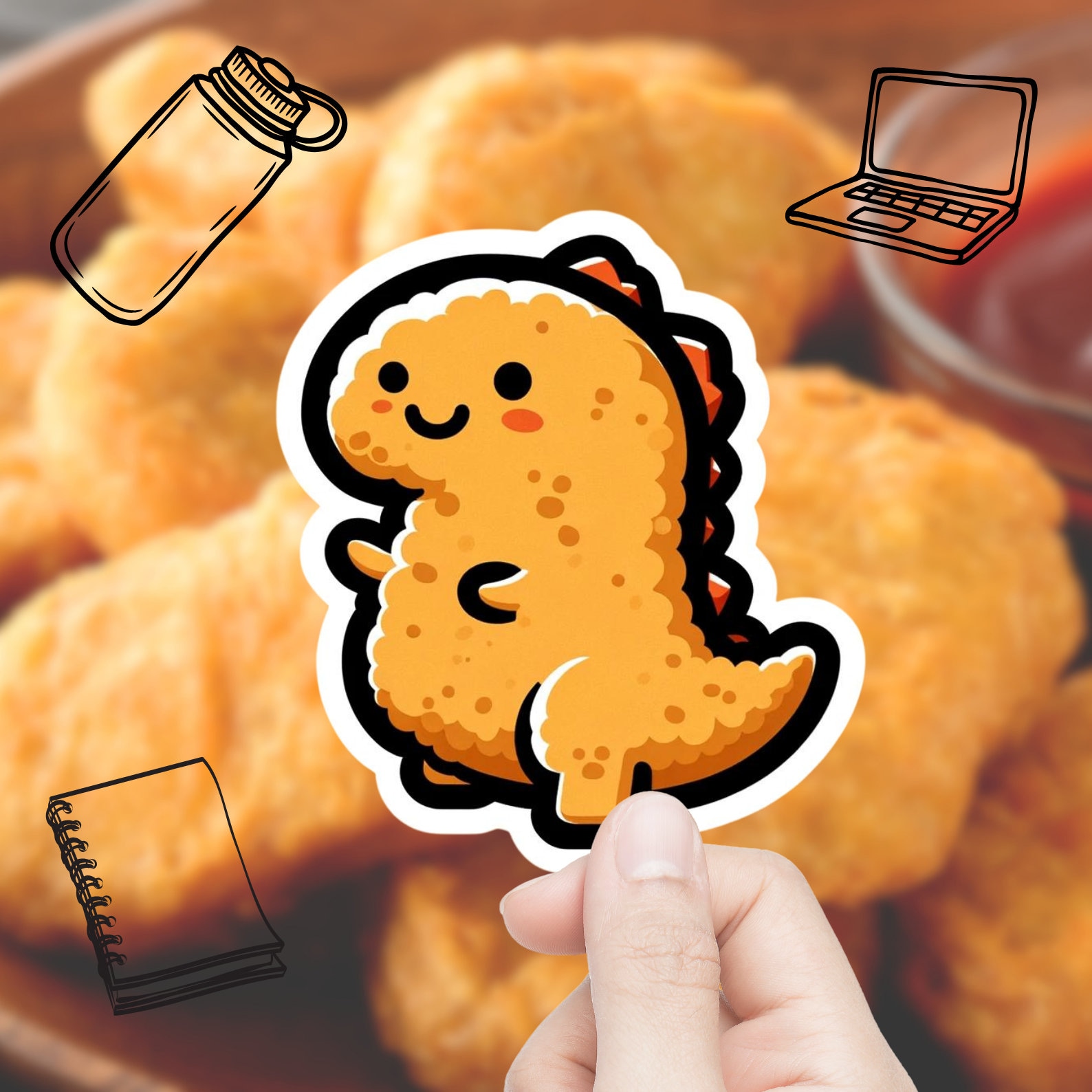 T-rex Sticker, Dinonuggets, Chicken Dino Nugget, Dino Nugget, Dino ...