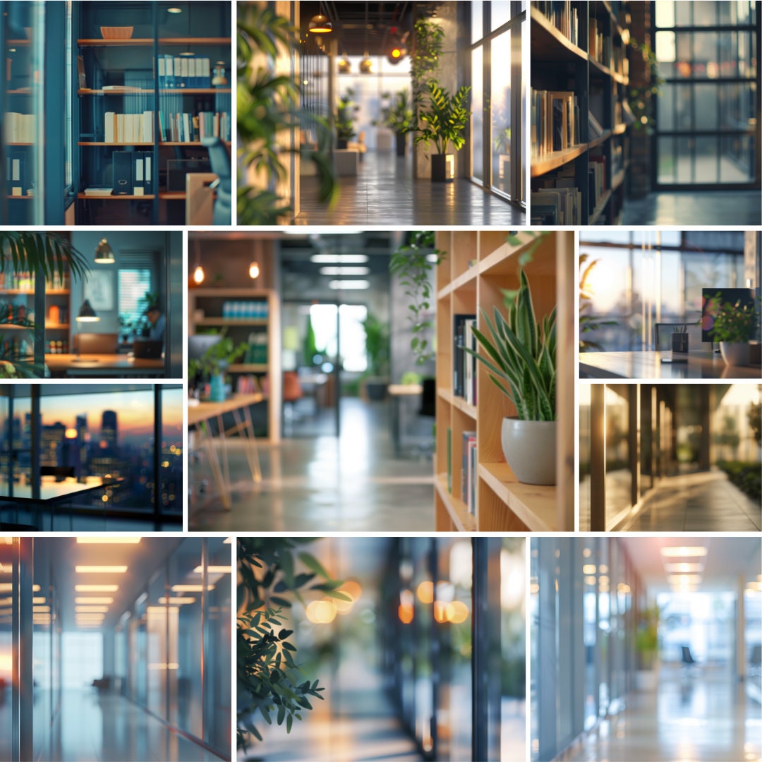 Modern Office Digital Backdrops Soft Focus Blurred Digital Backgrounds ...