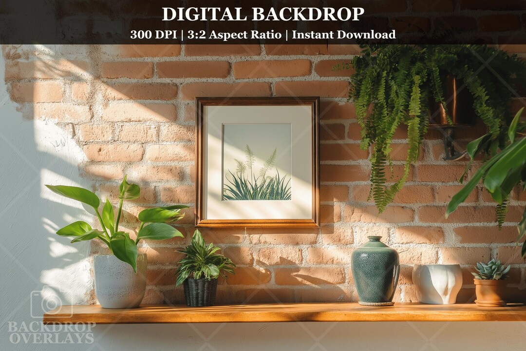 Home Digital Backdrop Rustic Botanical Virtual Meeting Background ...