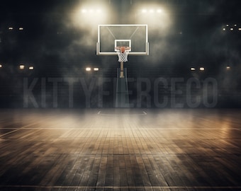 Basketball Digital Backdrop Basketball Court Digital Background ...