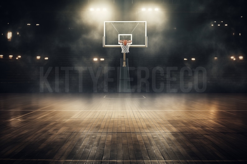 Basketball Digital Backdrop Basketball Hoop Digital Background ...