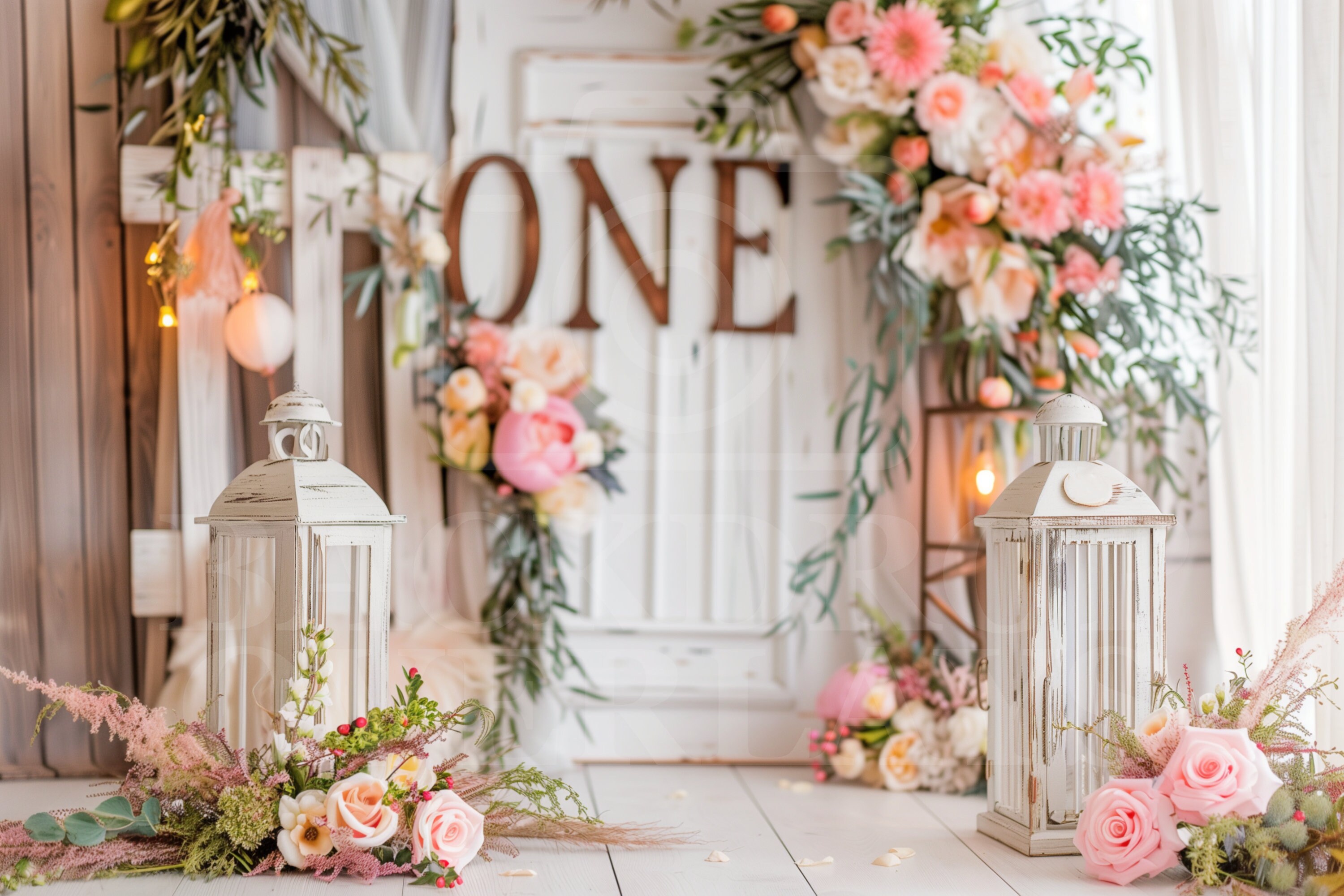 First Birthday Digital Backdrop 1st Birthday One Digital Background ...