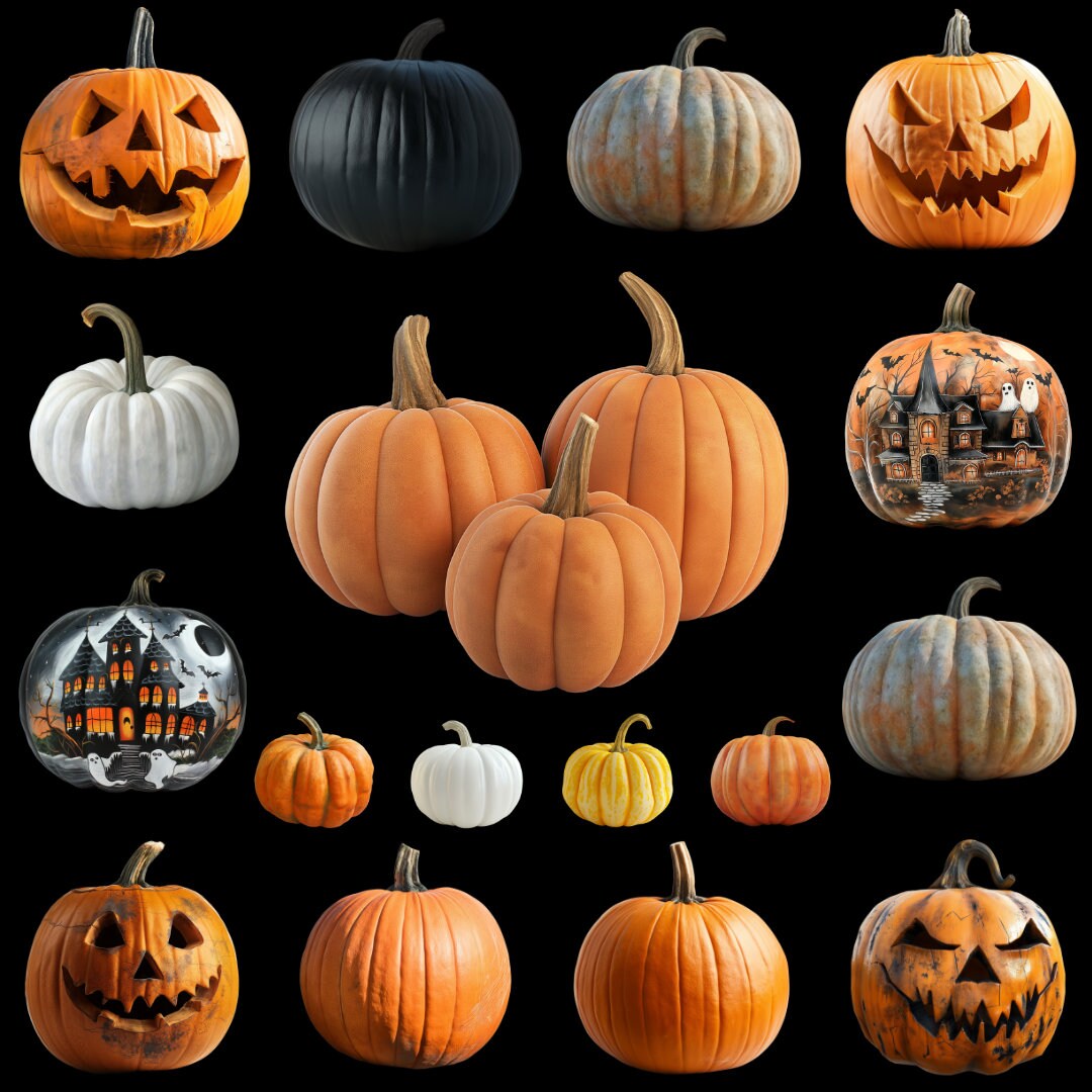 Pumpkin Overlays Transparent PNG Halloween Clip Art Jack O Lantern ...