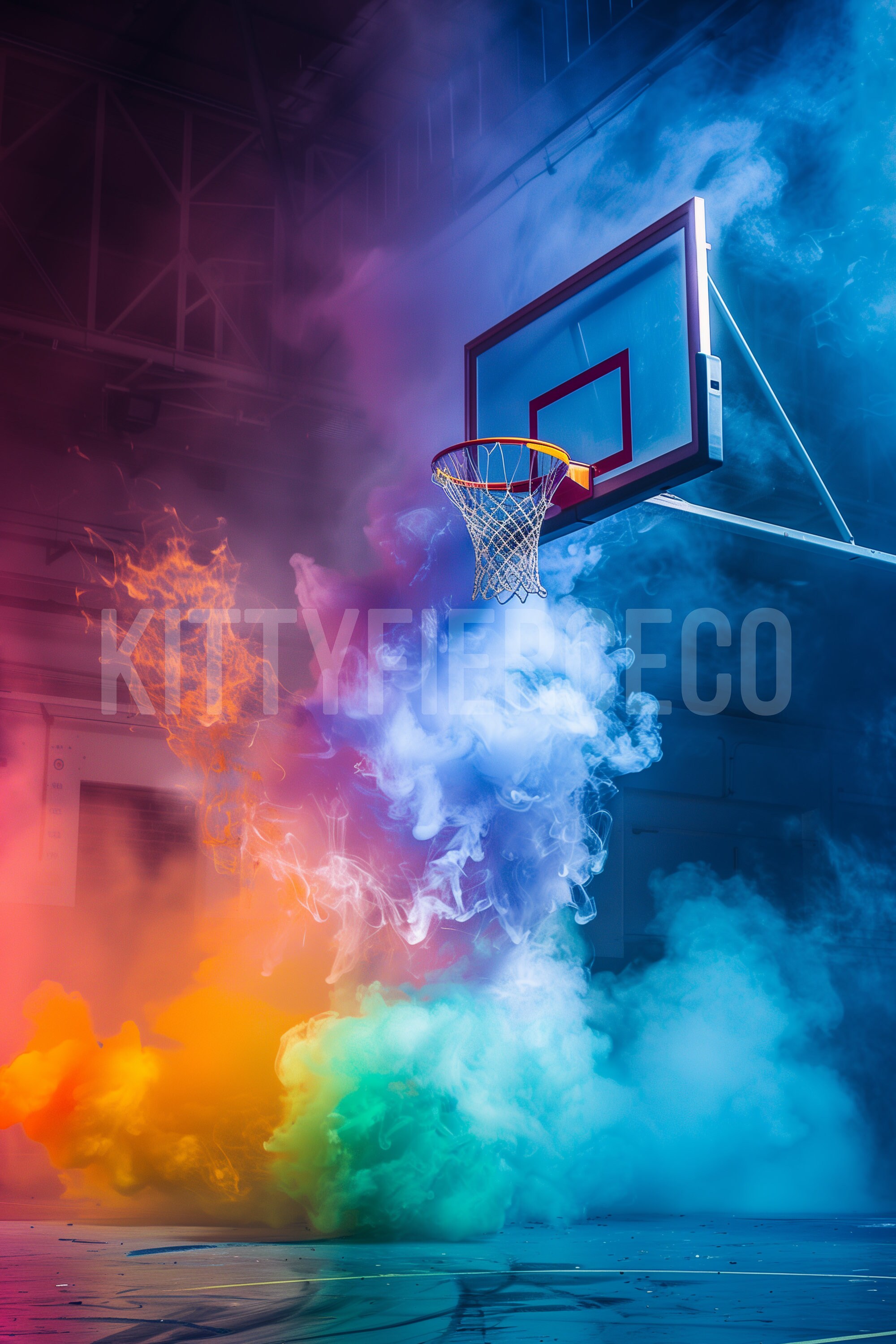 Basketball Digital Backdrop Basketball Court Digital Background Sports ...