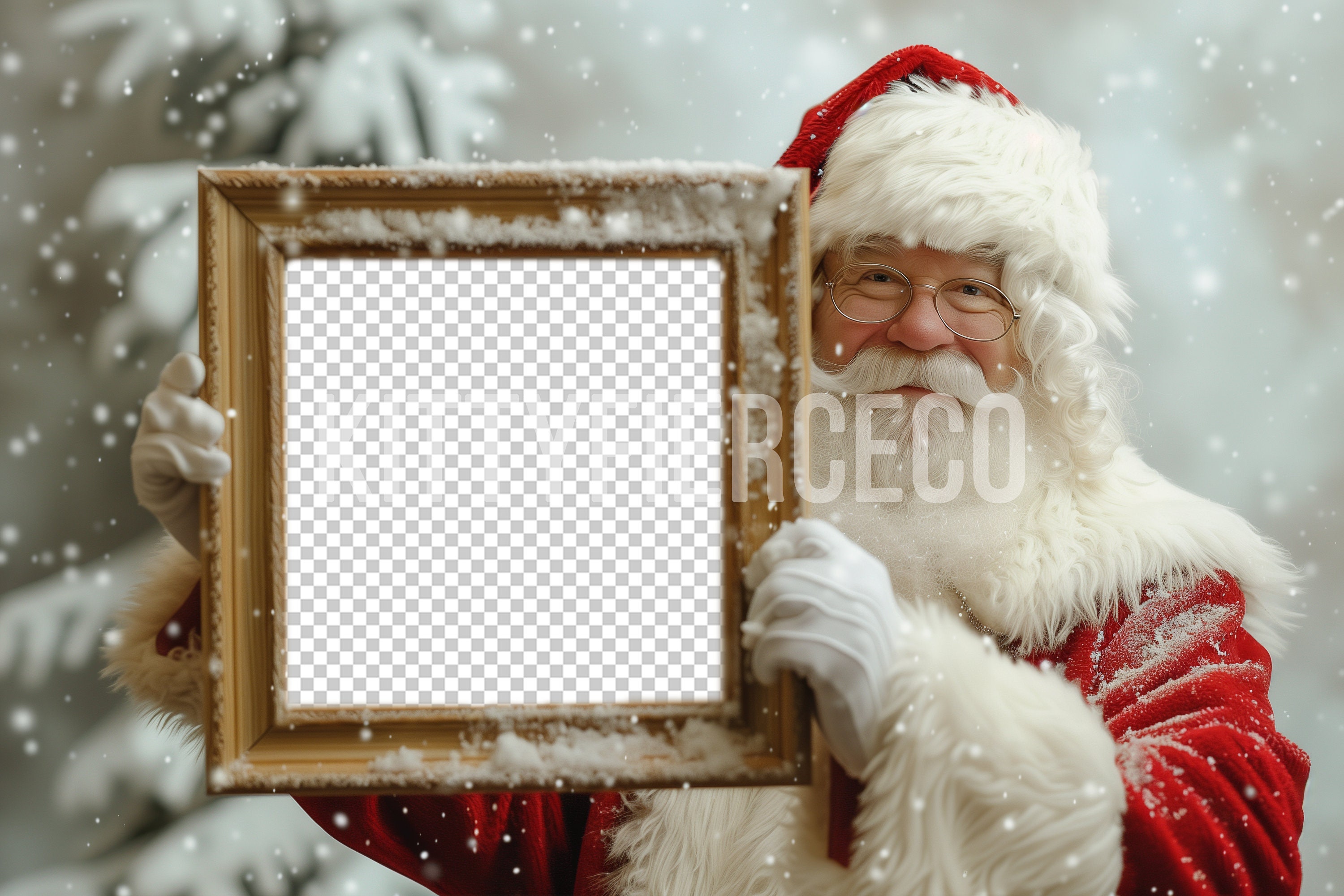 Santa Photo Frame Digital Backdrop Easy Custom Image Insert Digital ...