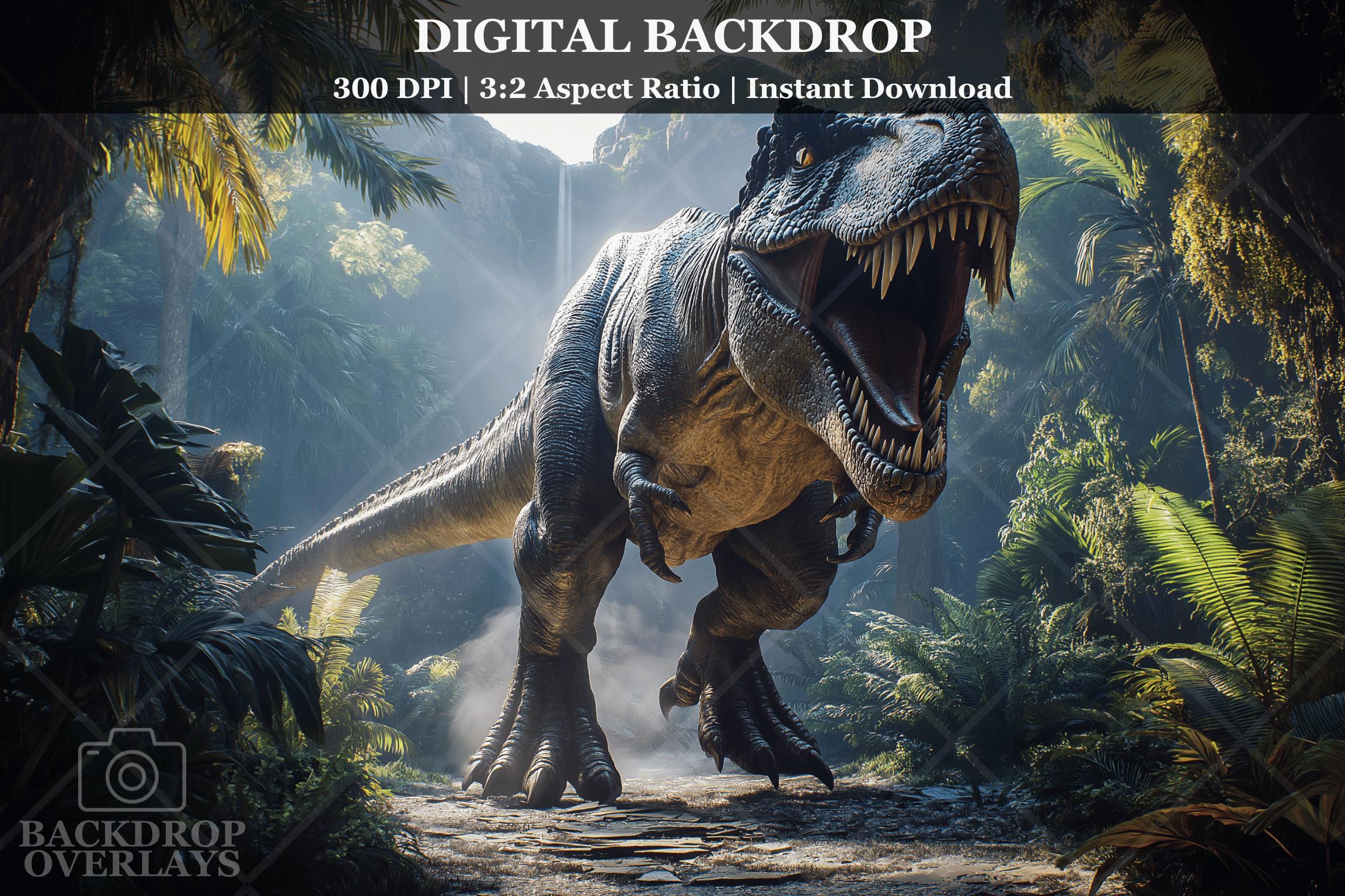 Dinosaur Digital Backdrop Whimsical Fantasy Photography Background Dino ...