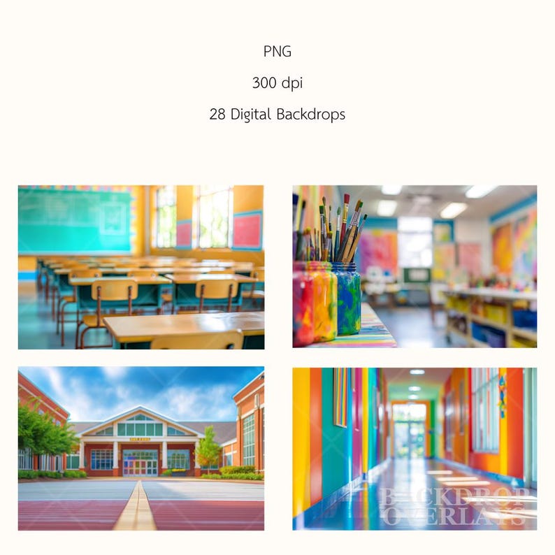 Back to School Digital Backdrops Soft Focus Blurred Photography ...