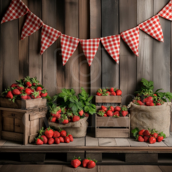 Strawberry Shortcake Backdrop - Etsy