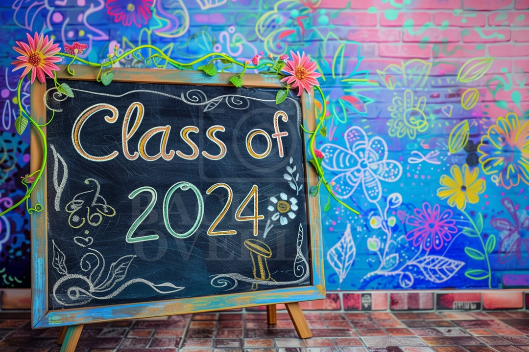 Graduation Digital Backdrop Senior Year Class of 2024 Background Grad ...