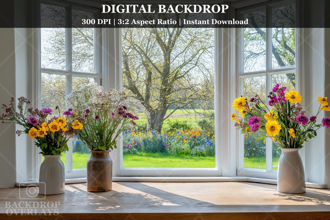 Home Office Digital Backdrop With Garden View Virtual Background for ...