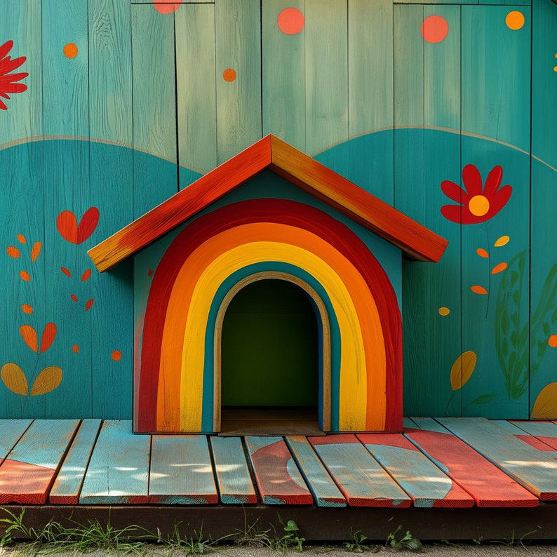 Whimsical Dog House Digital Backdrops Pet Portrait Backgrounds ...