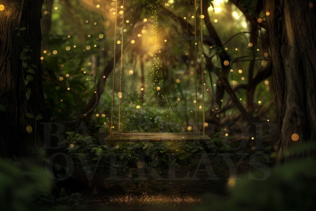 Fantasy Digital Backdrop Forest Swing Digital Background Soft Focus ...