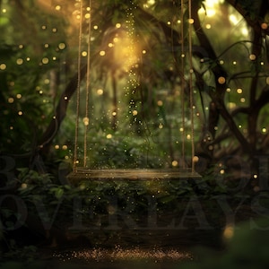Fantasy Digital Backdrop Forest Swing Digital Background Soft Focus ...