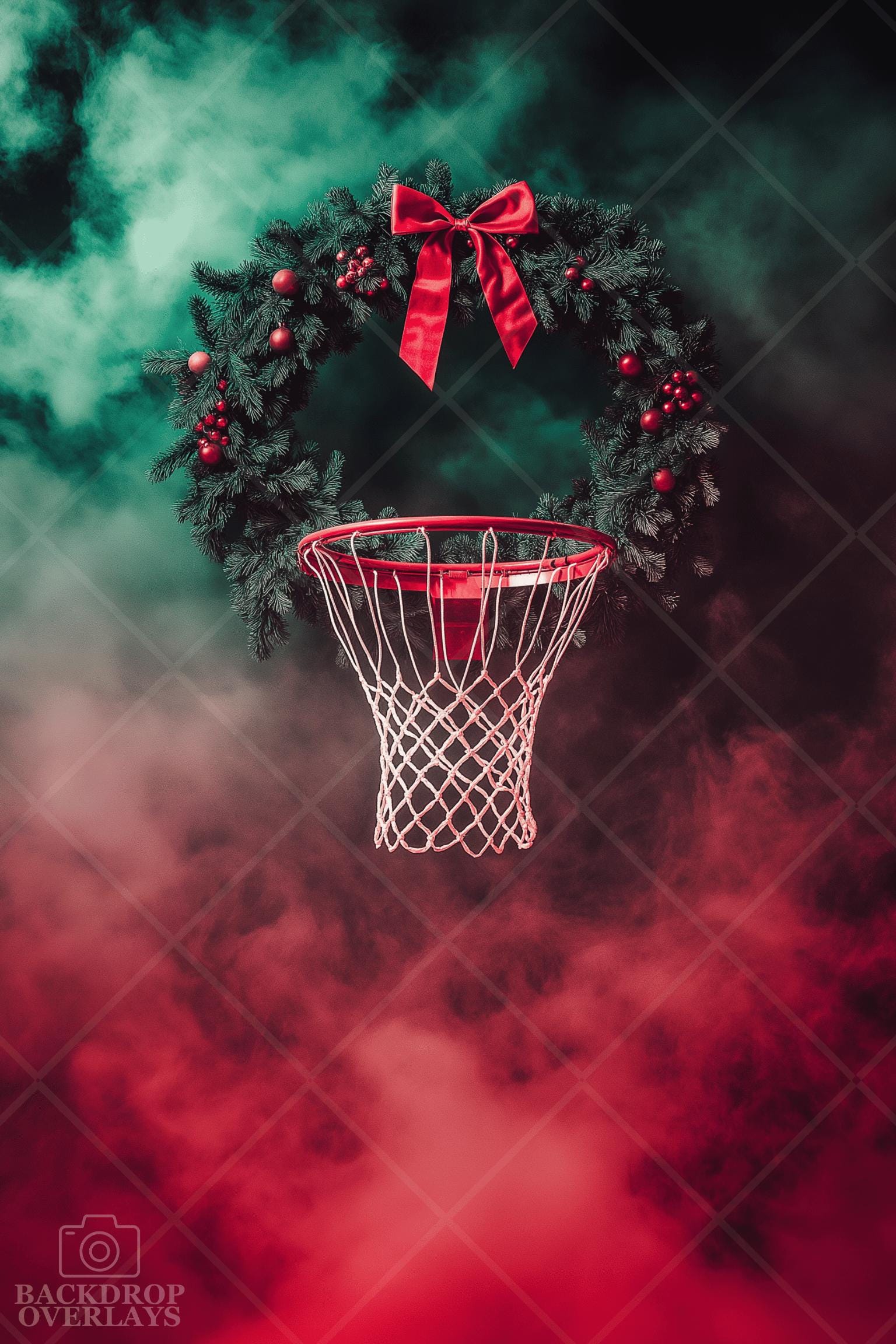 Christmas Basketball Digital Backdrop Holiday Sports Photography ...