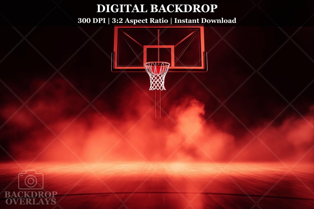 Red Smoke Basketball Digital Backdrop Team Sports Photography ...