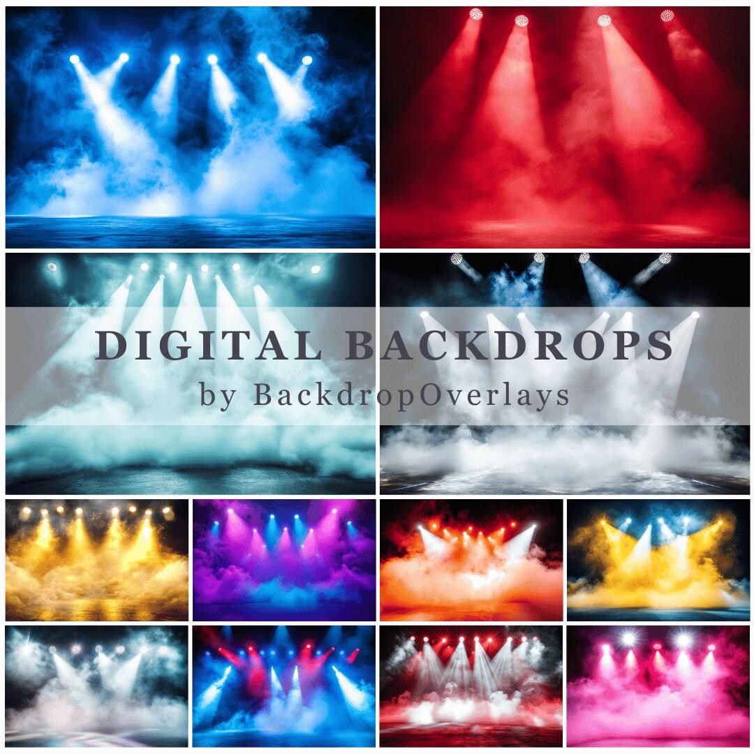 Smoky Stage Digital Backdrops Colorful Fog Photography Backgrounds ...