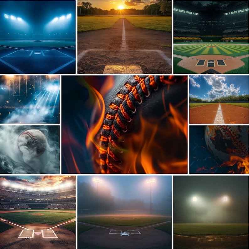 Baseball Digital Backdrops Sports Photography Backgrounds Team Portrait ...
