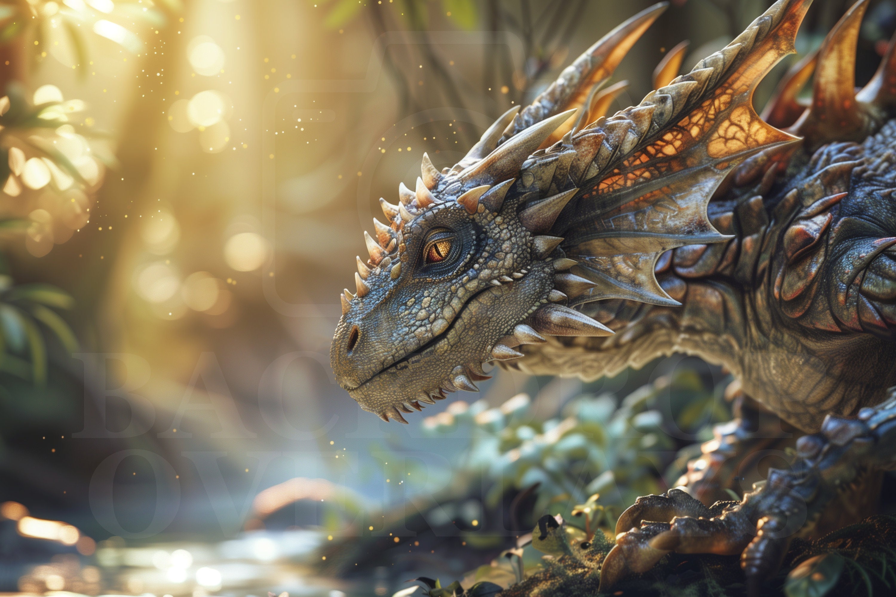 Fantasy Digital Backdrop Dragon Digital Background Enchanted Forest ...