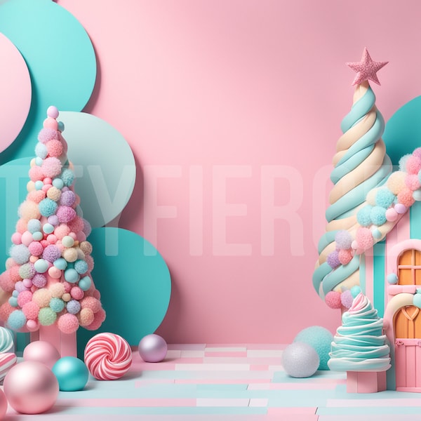 Pastel Christmas Backdrop - Etsy