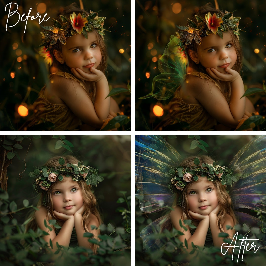 Fairy Wings Overlays Magical Fairy Tale Studio Photo Props Digital ...