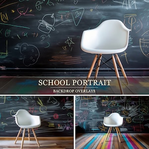 Back to School Portrait Digital Backdrops Graduation Background ...