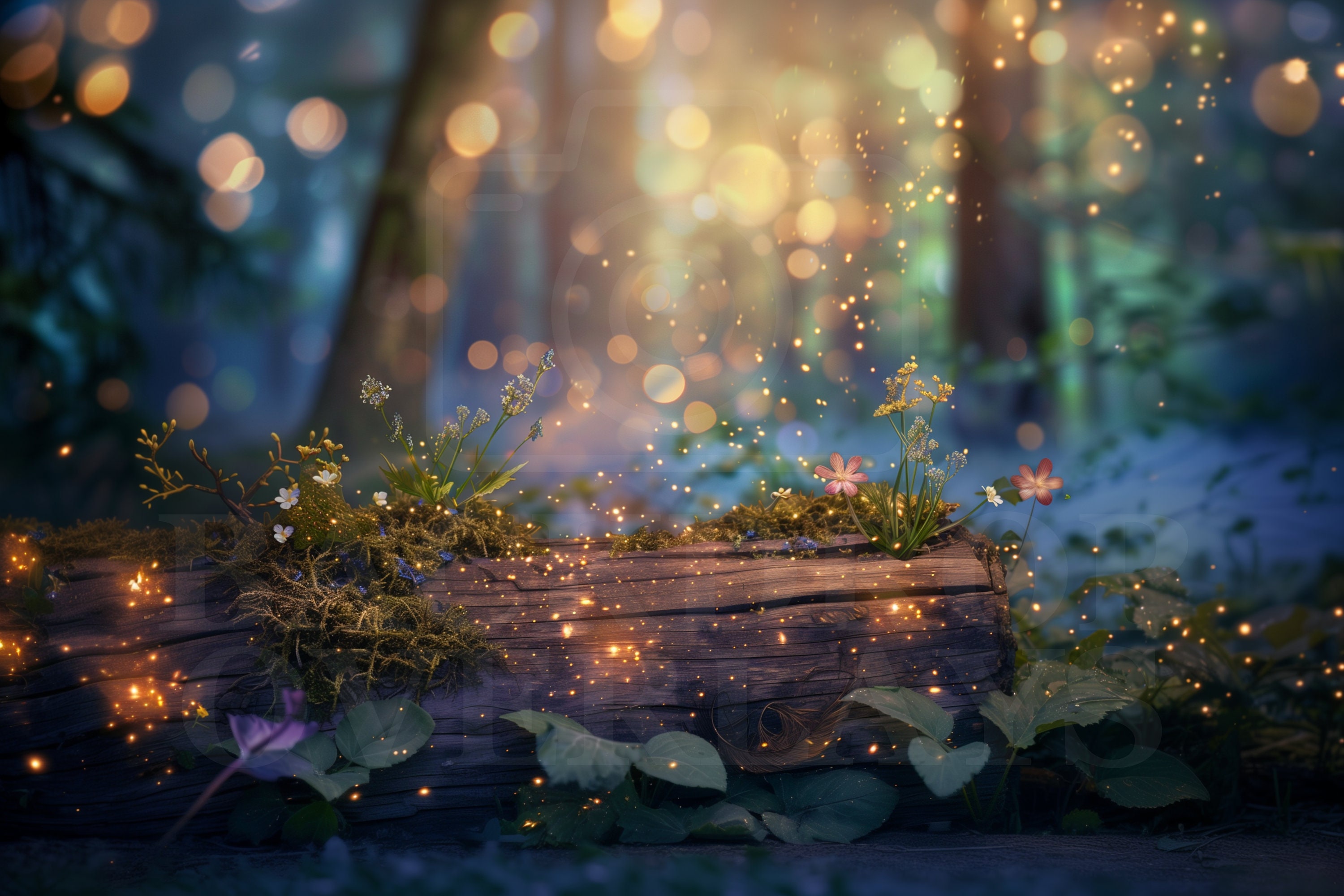 Enchanted Forest Digital Backdrop Magical Wildflower Digital Background ...